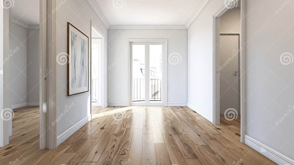 Modern Studio Apartment Rendering: Chic Minimalist Design, Open-Plan Living Space, Ideal for ...