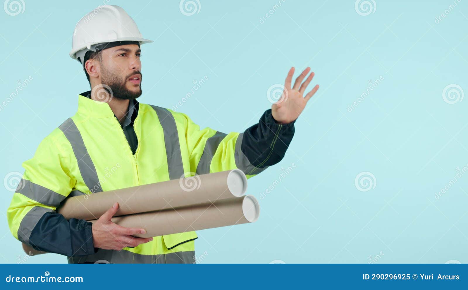 Studio Architect, Blueprint and Man Planning Engineering Design, Mockup ...