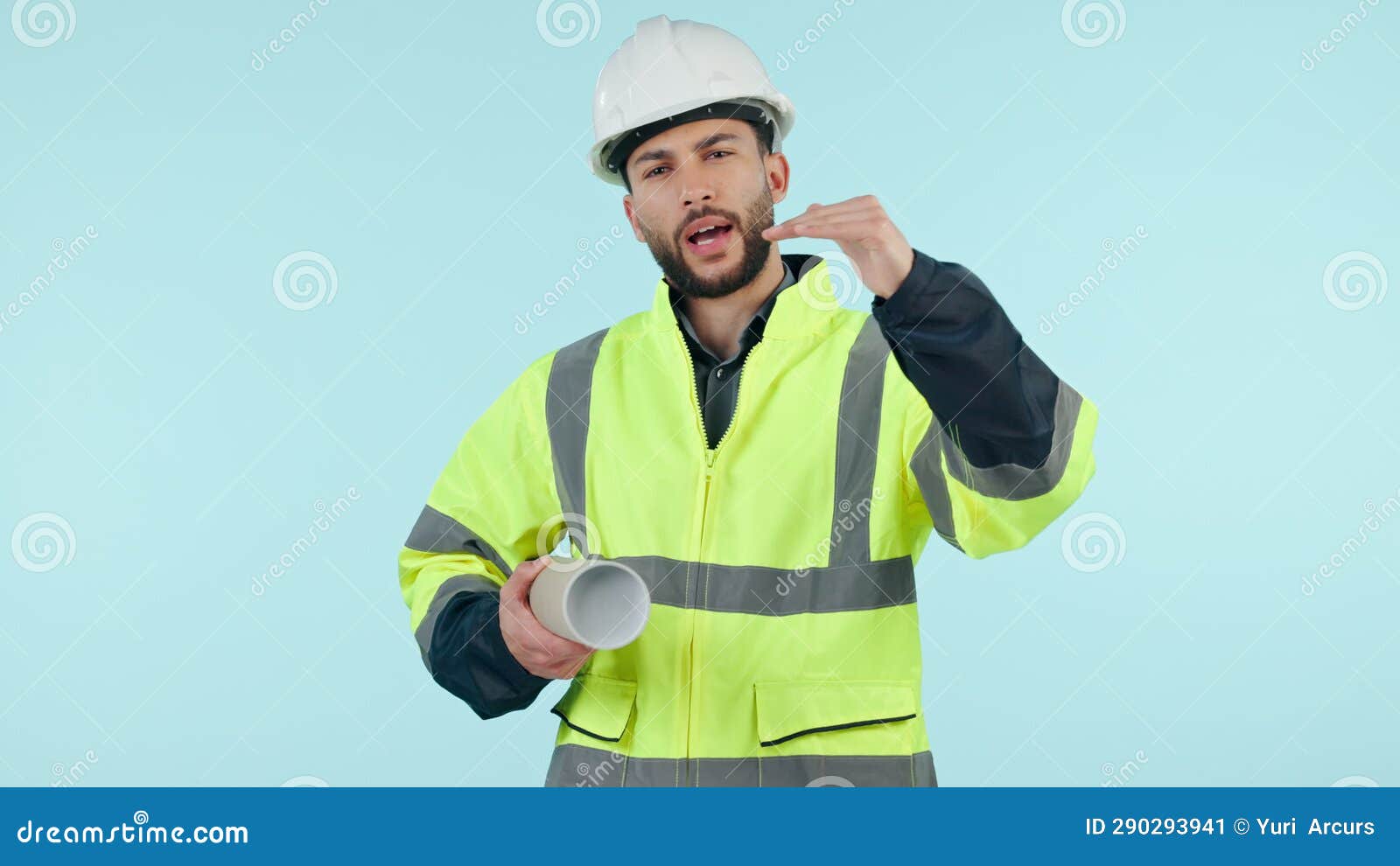 Studio Architect, Talking and Man Explain List of Engineering Design ...