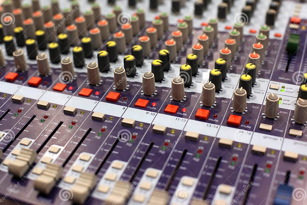 Studio audio mixer stock image. Image of button, mixing - 9605655