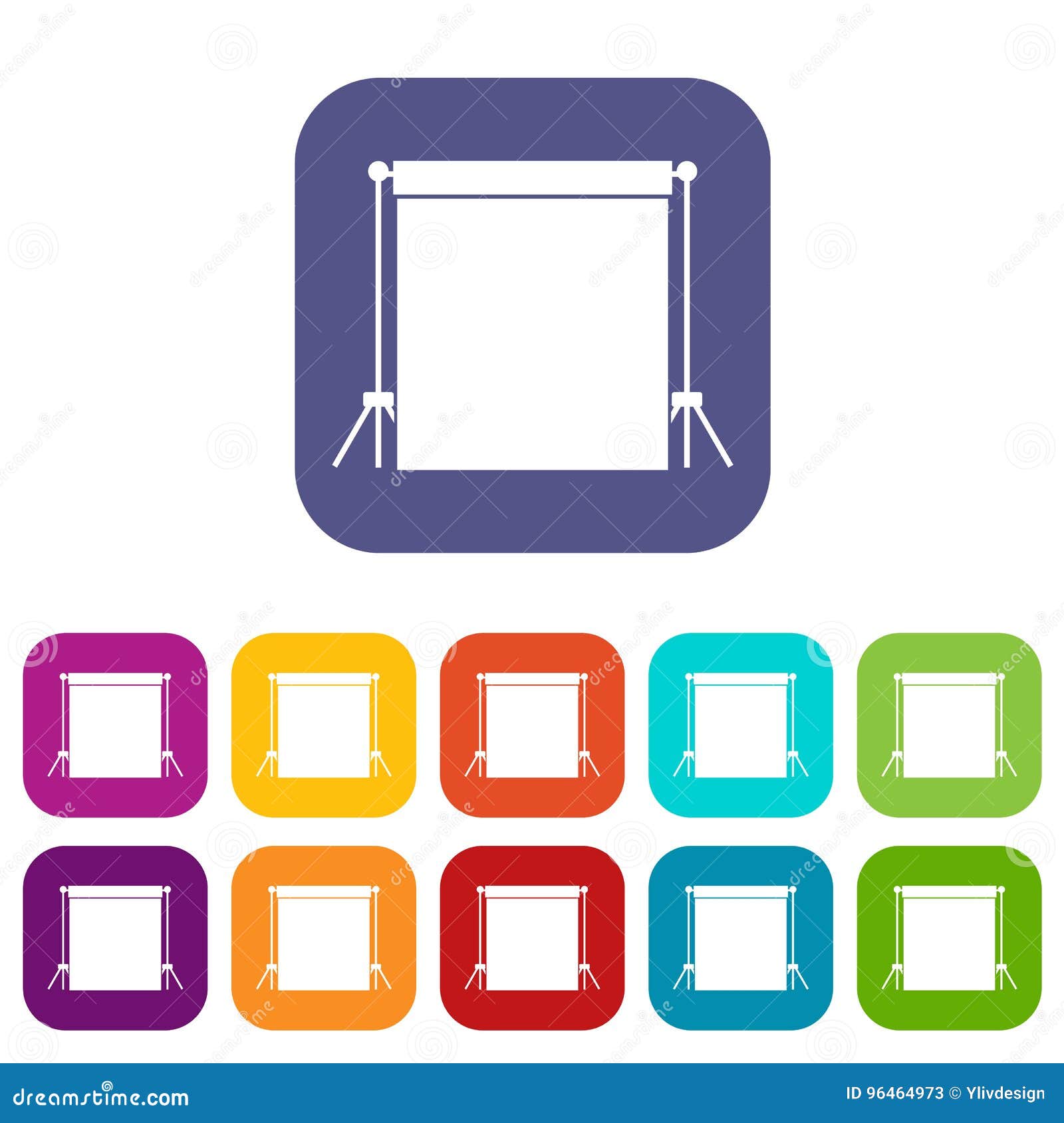 Studio backdrop icons set stock vector. Illustration of photographic ...