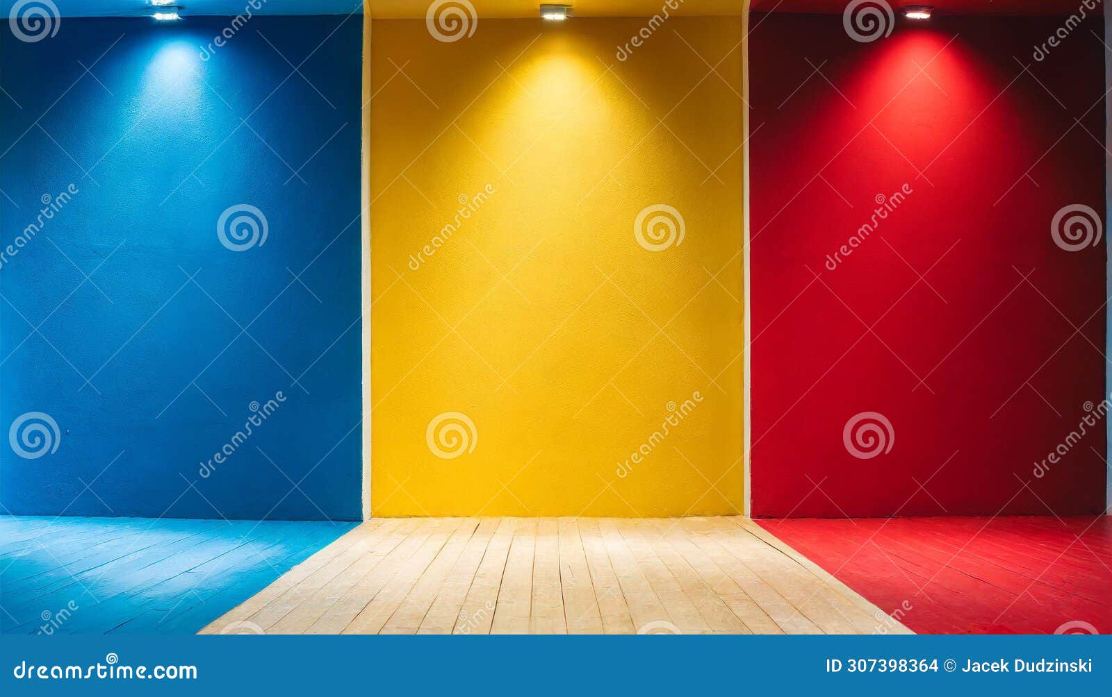 Studio Backgrounds. Red, Blue, Yellow and Blue Walls for Photography ...