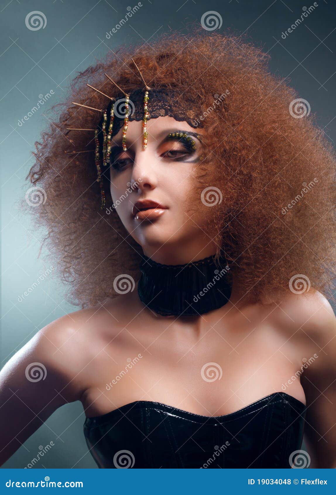 Studio Beauty Portrait of Creative Girl Stock Photo - Image of color ...