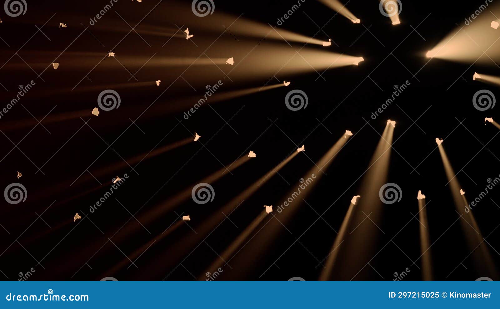 Studio Black Background, Dots with Many Yellow Rays of Light Shine ...