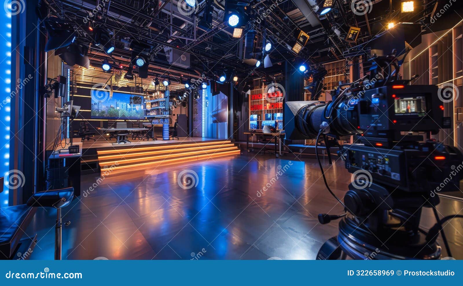 Studio Camera Set Up for Television Production Stock Image - Image of ...