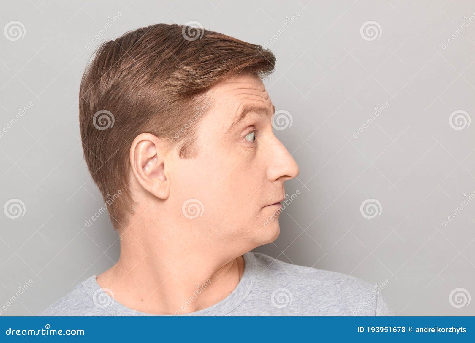 Portrait of Blond Mature Man with Surprised Perplexed Expression Stock ...
