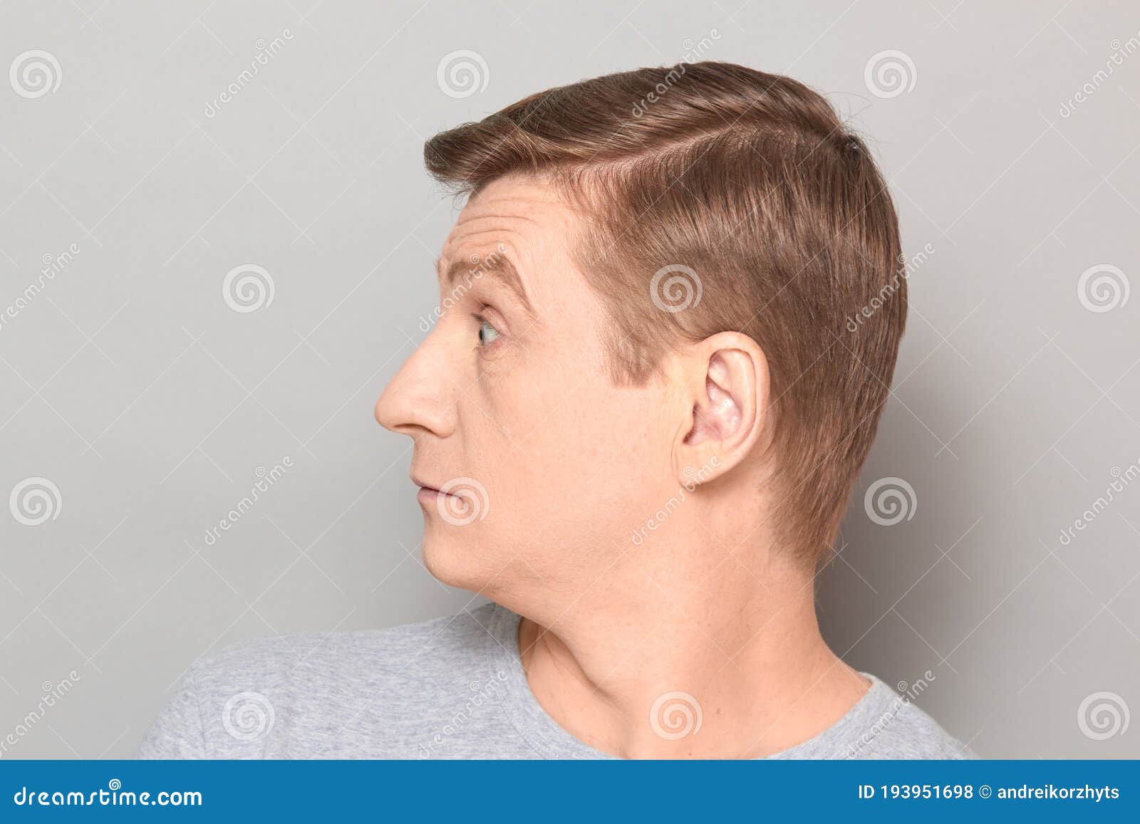 Portrait of Blond Mature Man with Surprised Perplexed Expression Stock ...