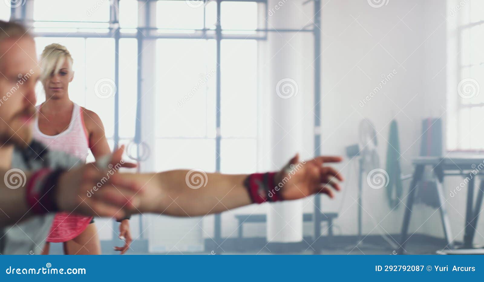 Studio, Coach and Group Practice with Squats, Exercise and Leg Workout ...