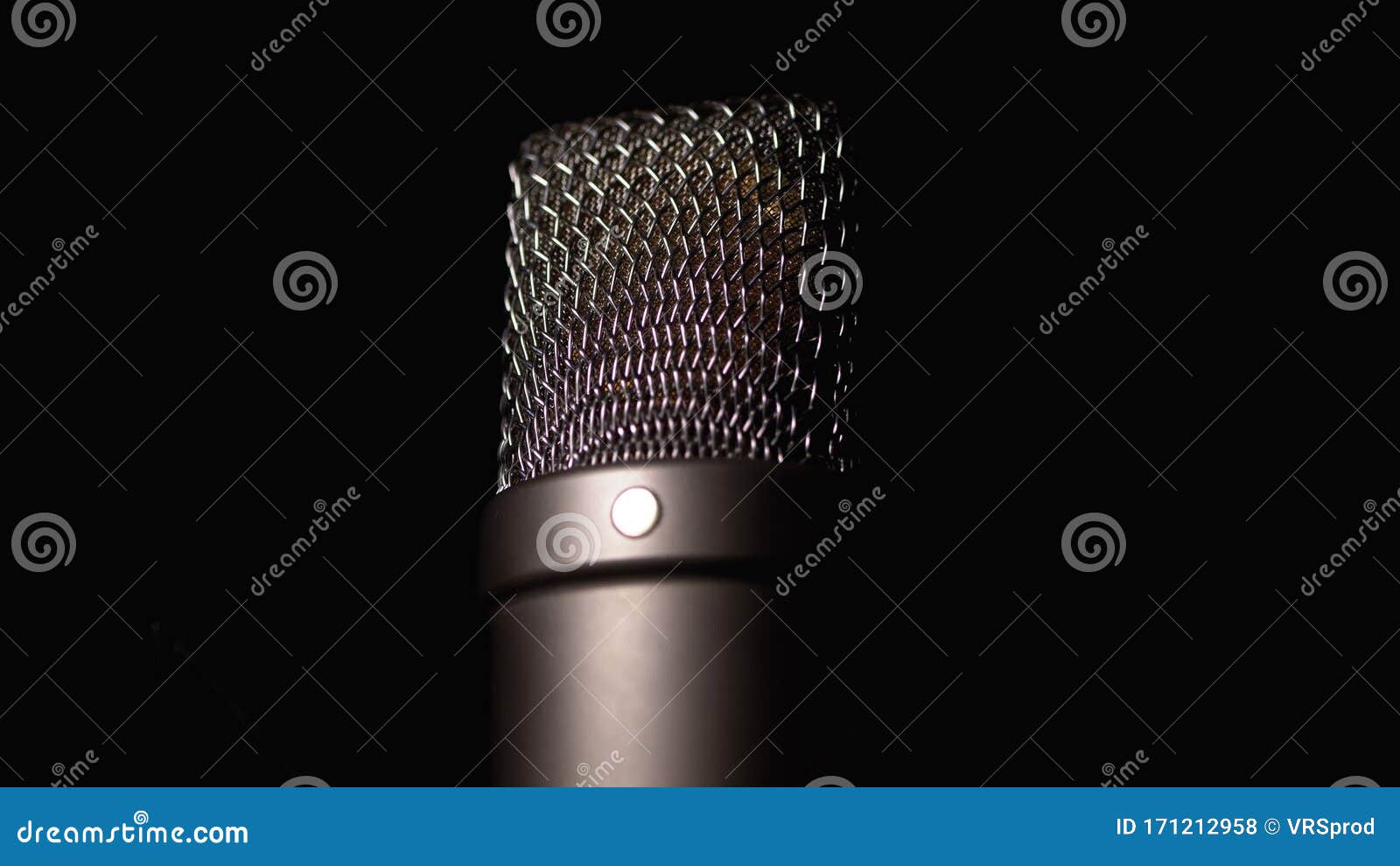 Studio Condenser Microphone Rotates on Black Background Stock Footage ...