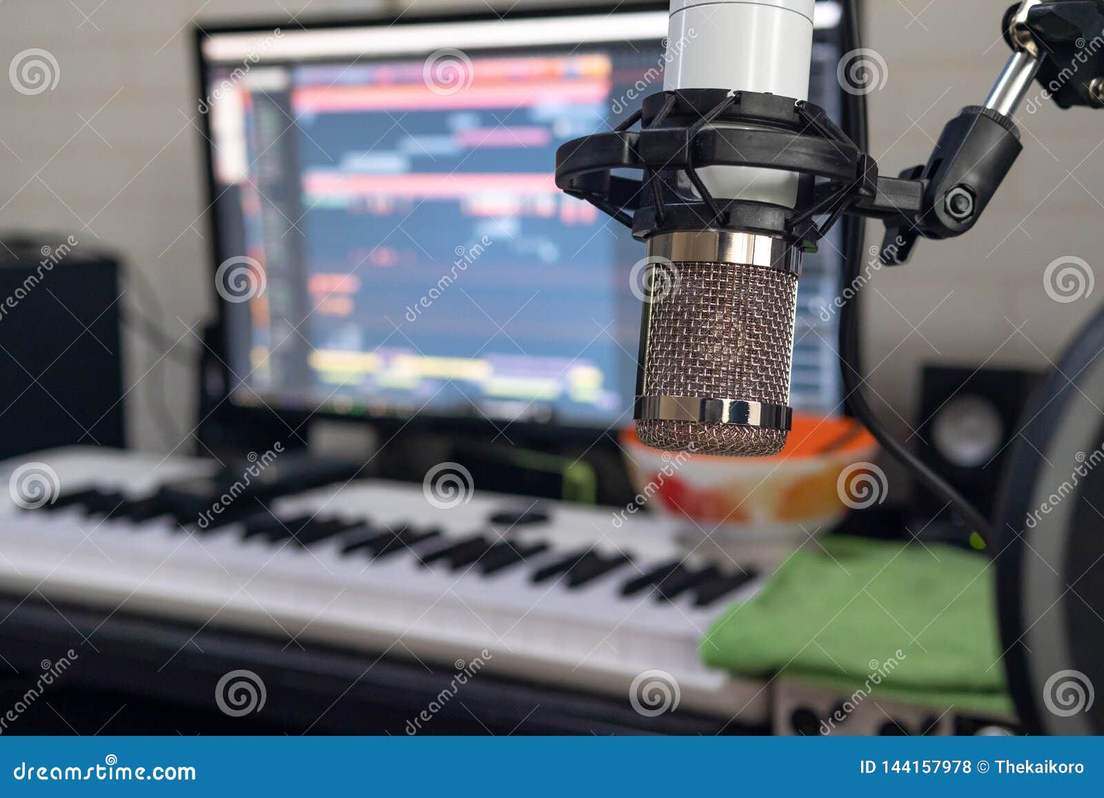 Studio Condenser Microphone Select Focus Shallow Depth of Field Stock ...