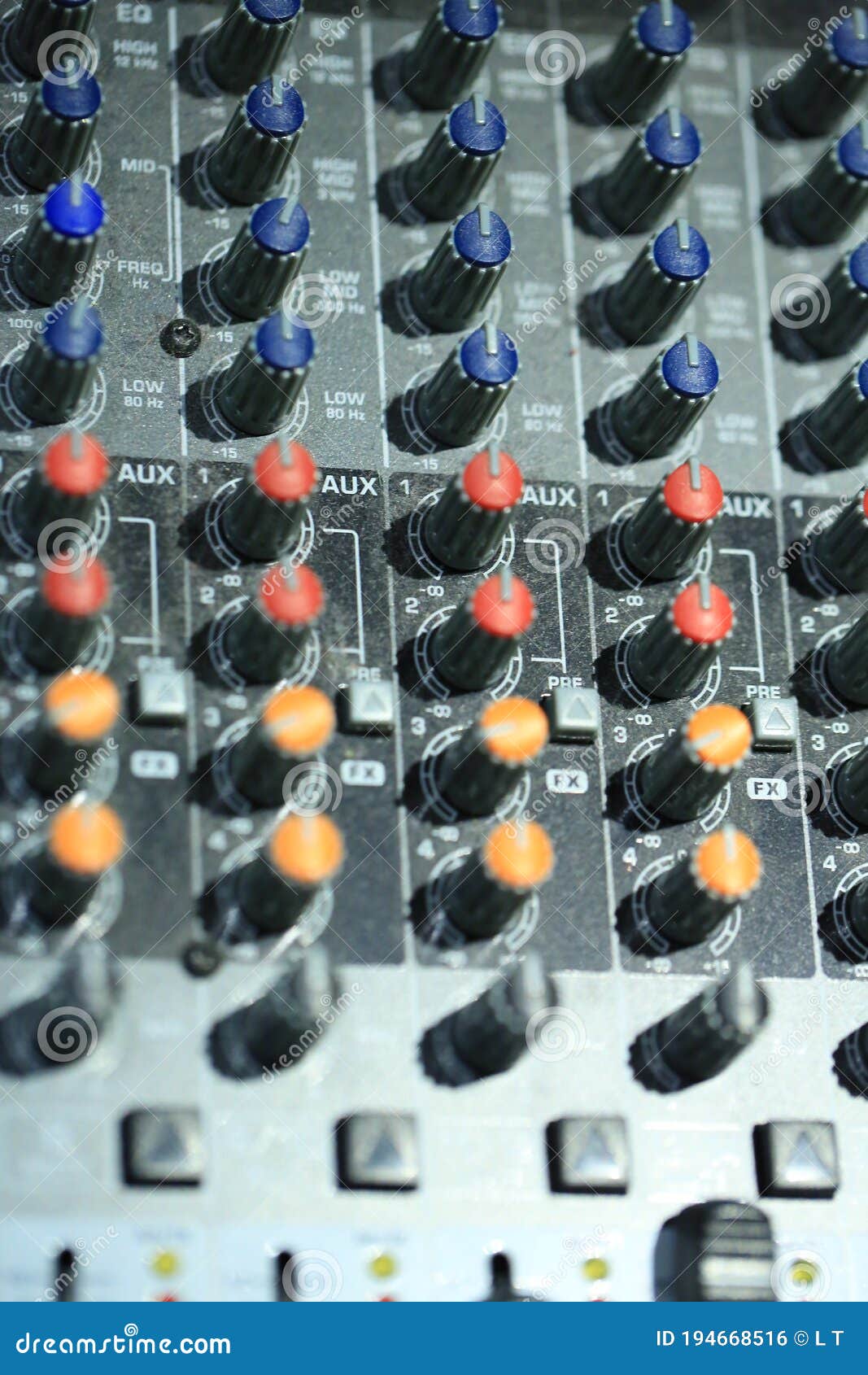 Studio Control Panel Close-up in the Control Room Stock Photo - Image ...
