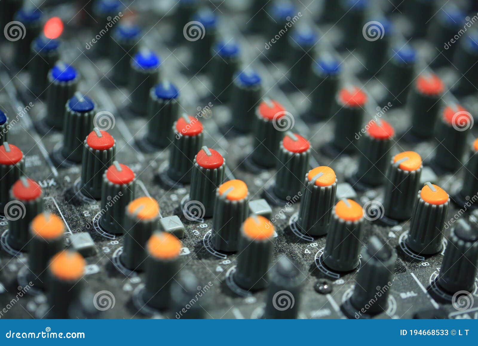 Studio Control Panel Close-up in the Control Room Stock Image - Image ...