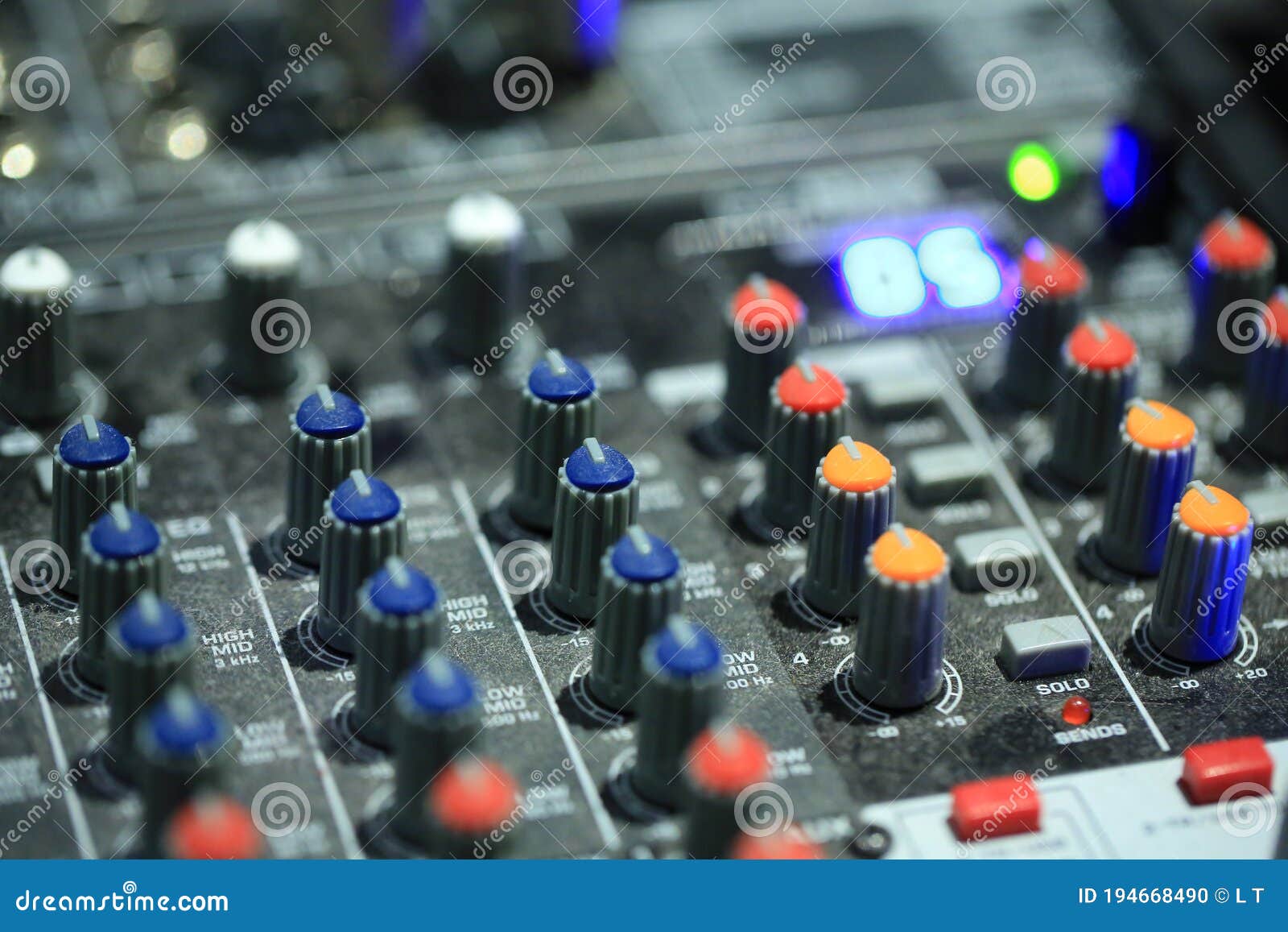 Studio Control Panel Close-up in the Control Room Stock Photo - Image ...
