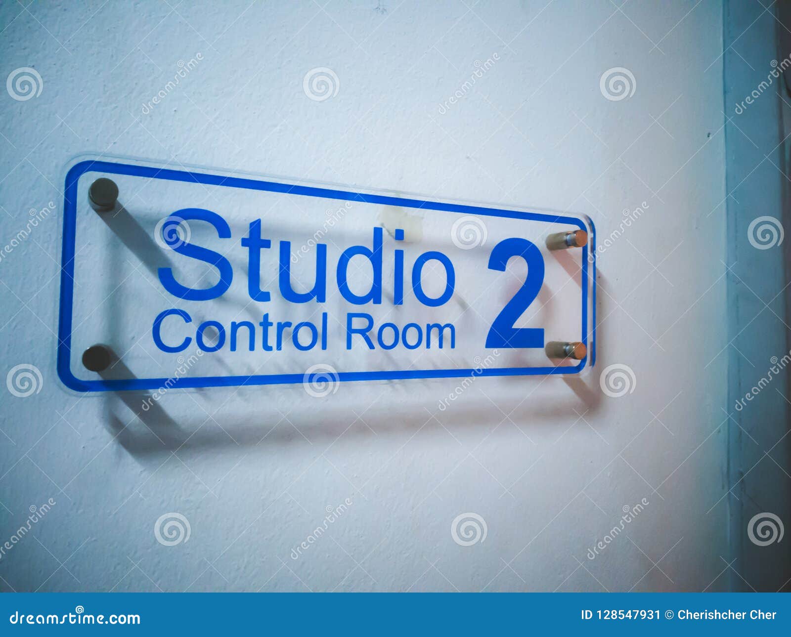 Studio Control Room Label 2 Stock Image - Image of design, text: 128547931