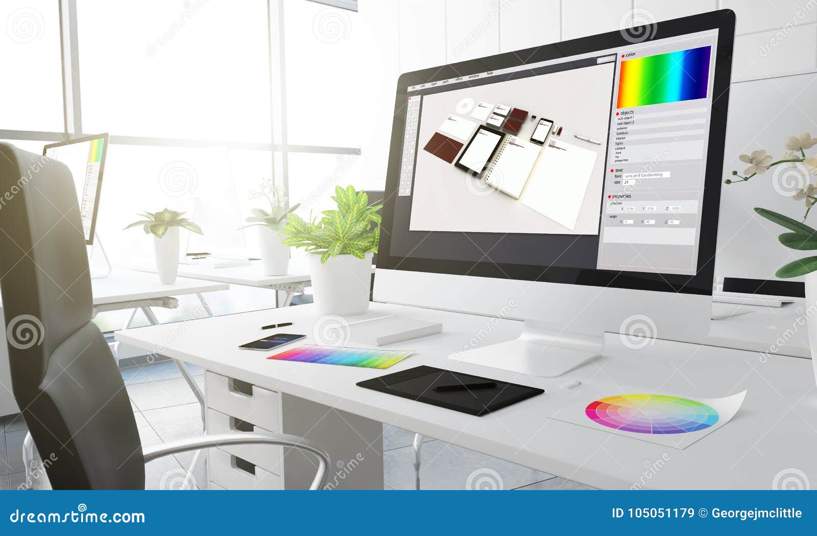 Studio De La Conception 3d Graphique Illustration Stock - Illustration ...