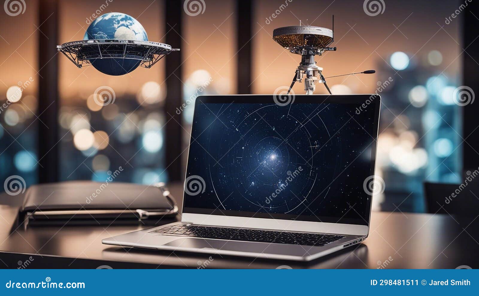 Studio Equipment Via Satellite Communication. the Image Shows a Laptop ...
