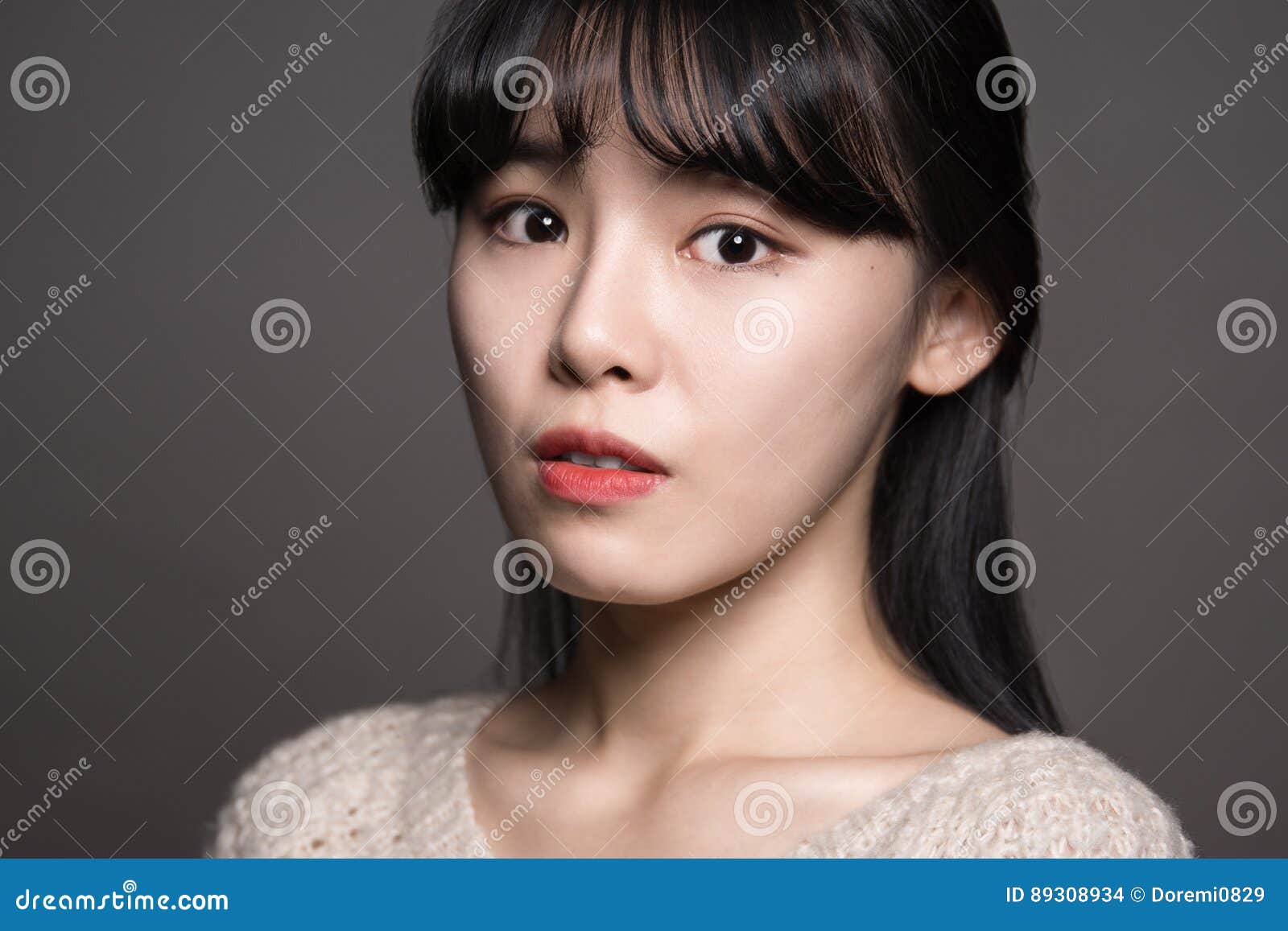 Studio Female of 20 Sad Asian Women Stock Photo - Image of fear, beauty ...