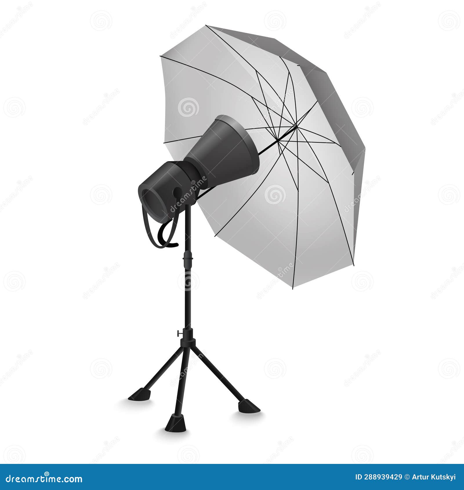 Studio Flash Camera with Umbrella Stock Vector - Illustration of light ...