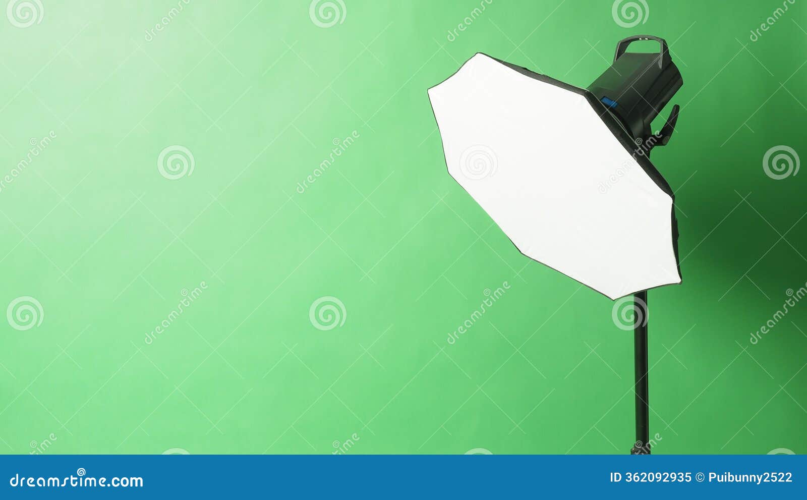 Studio Flash Light on Green Screen Background Stock Image - Image of ...