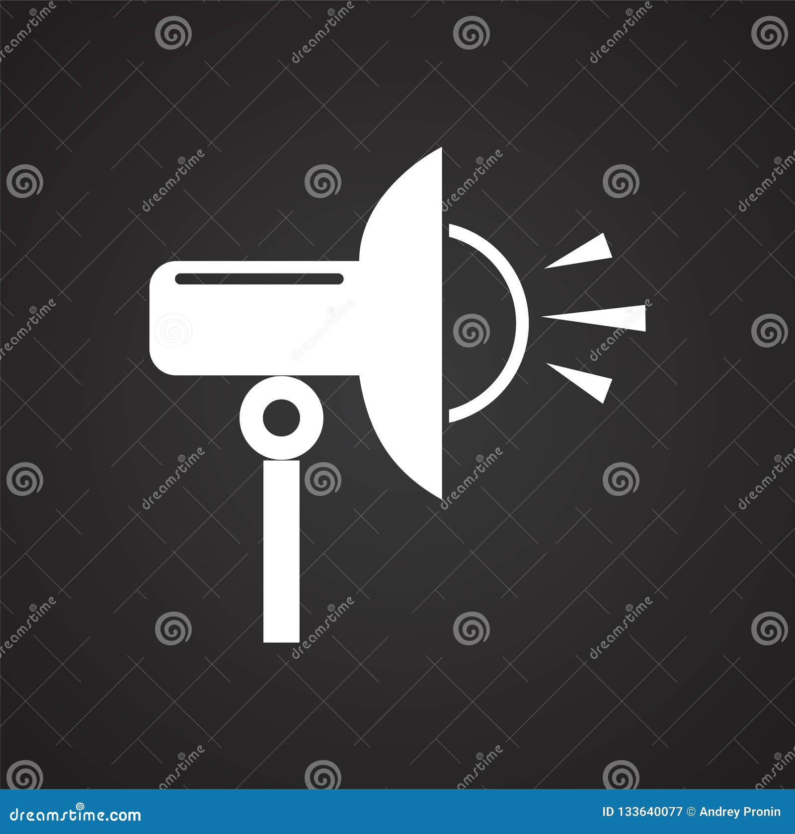 Studio Flash Strobe Icon on Black Background for Graphic and Web Design ...
