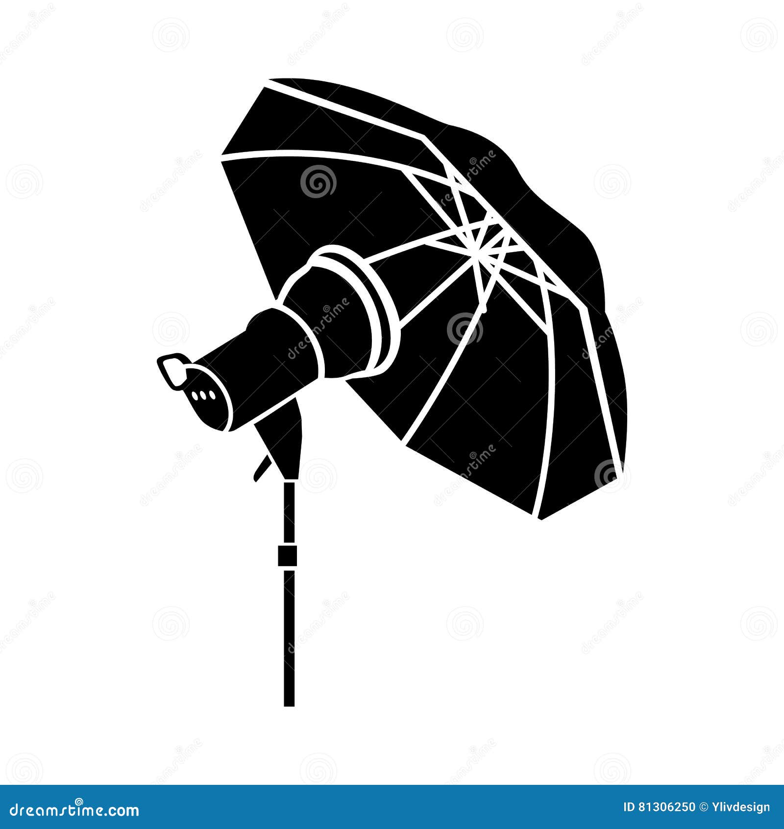 Studio Flash with Umbrella Icon in Simple Style Stock Vector ...