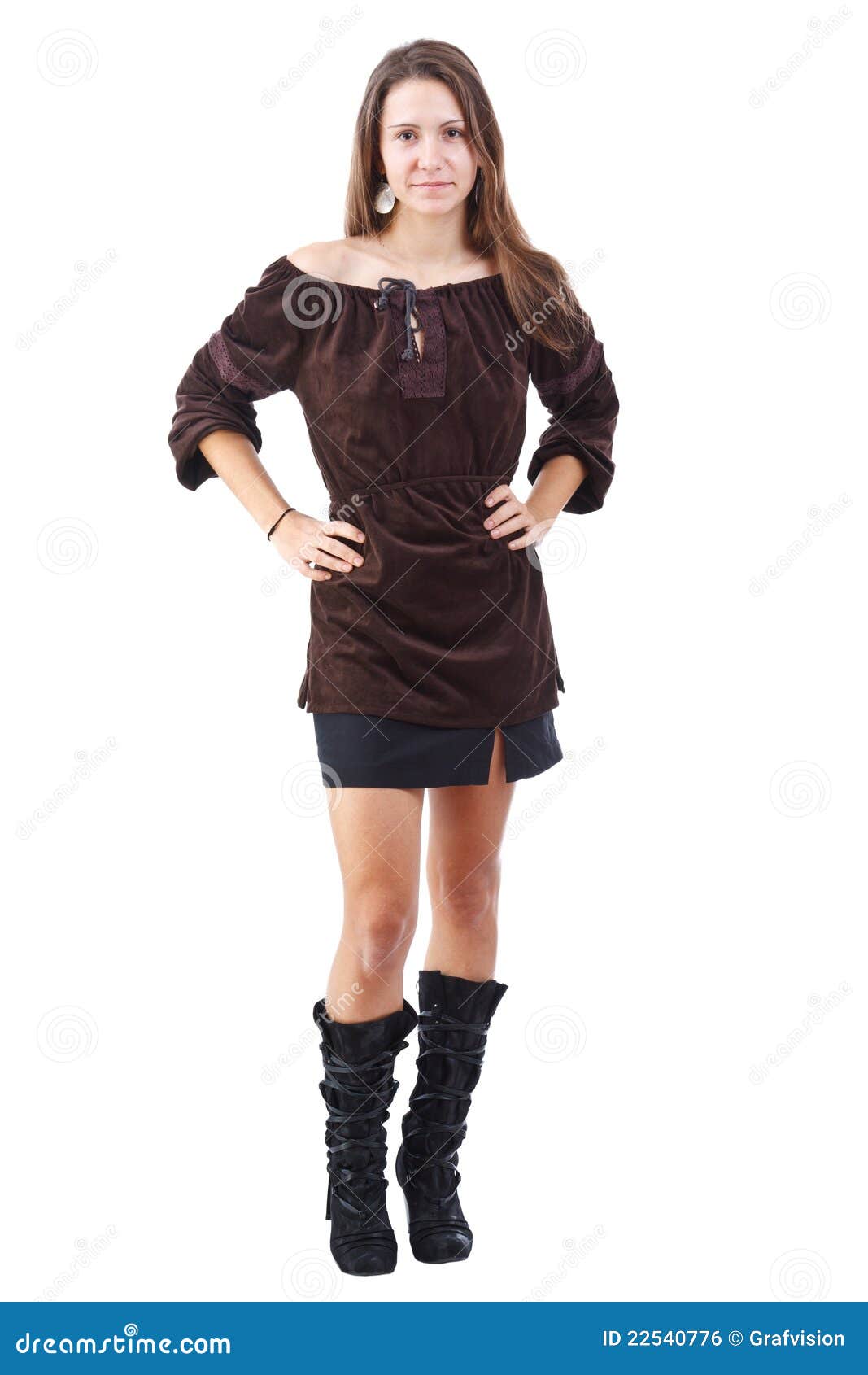 Studio Full Length Body Shot Stock Photo - Image of female, looking ...