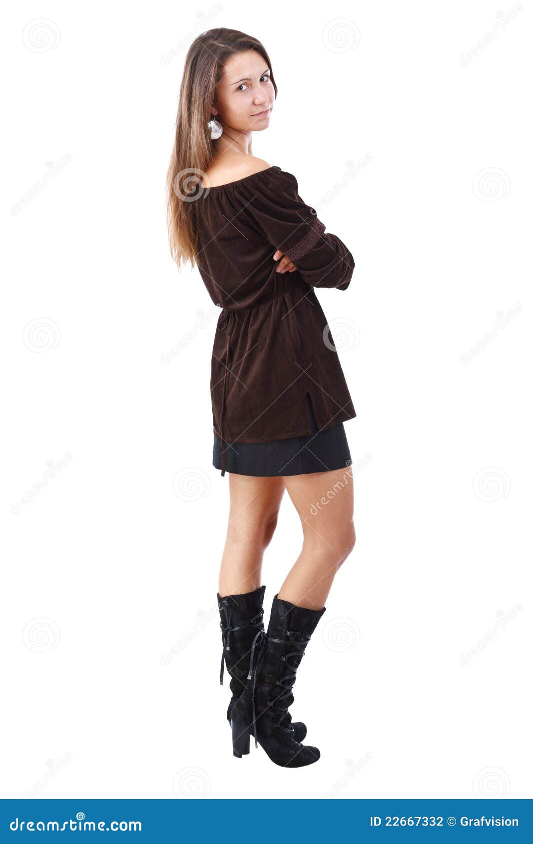 Studio Full Length Body Shot Stock Photo - Image of lady, long: 22667332