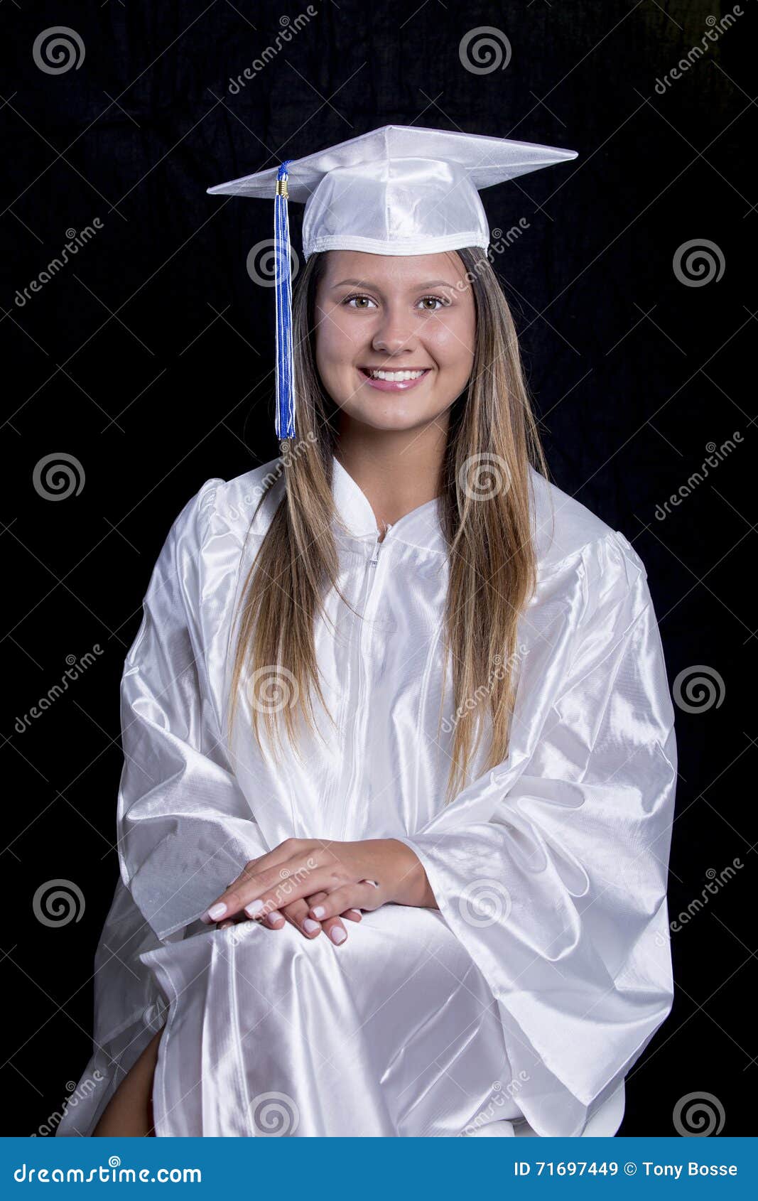 Studio Graduation Portrait stock image. Image of lady - 71697449
