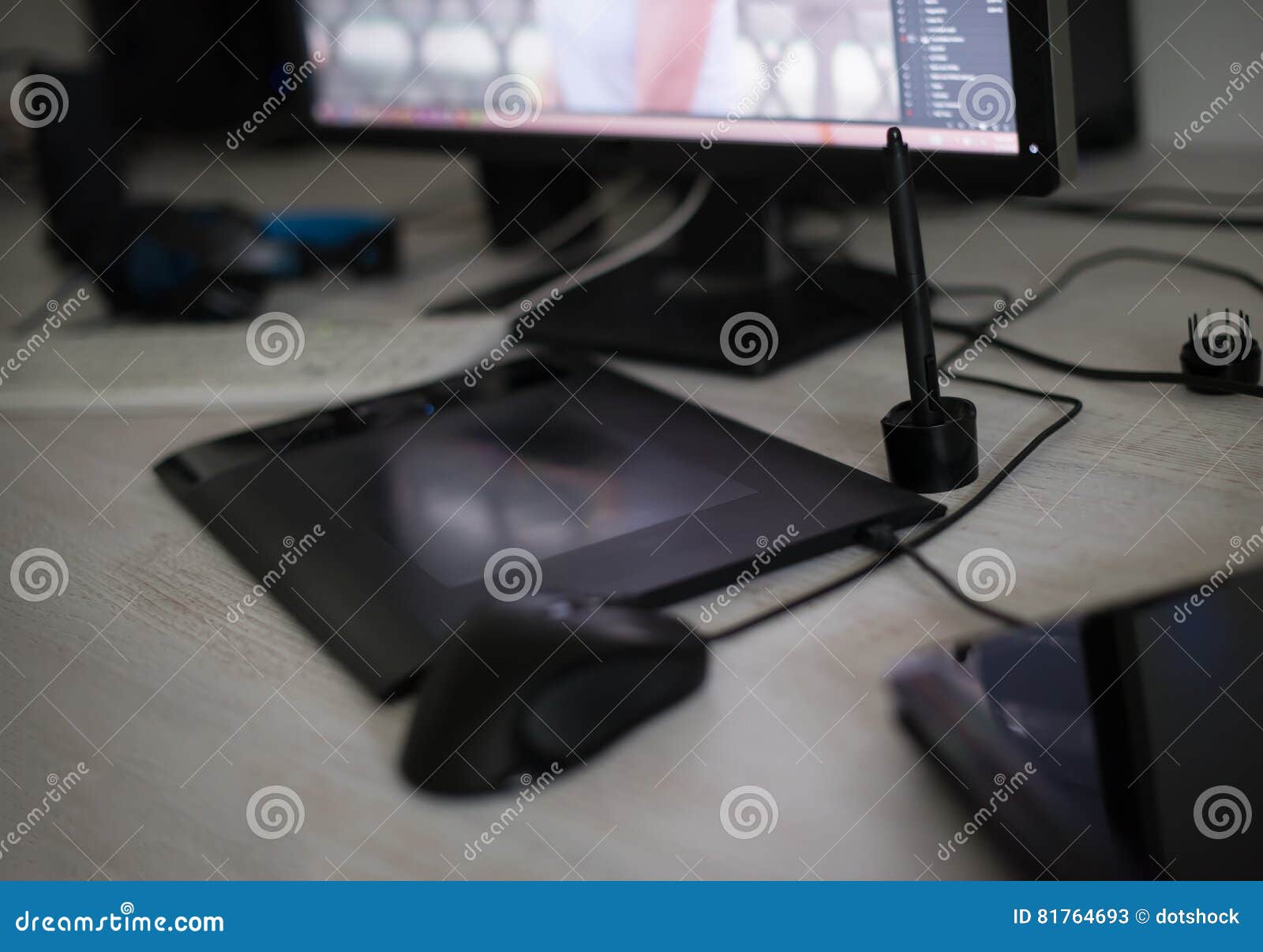 Studio for graphic design stock image. Image of monitor - 81764693