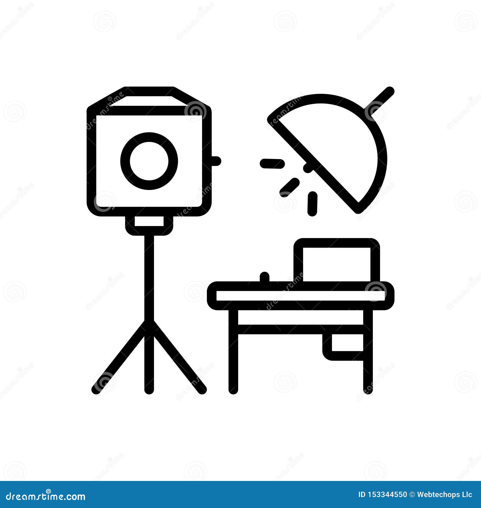 Black Line Icon for Studio, Photography and Photo Stock Illustration ...