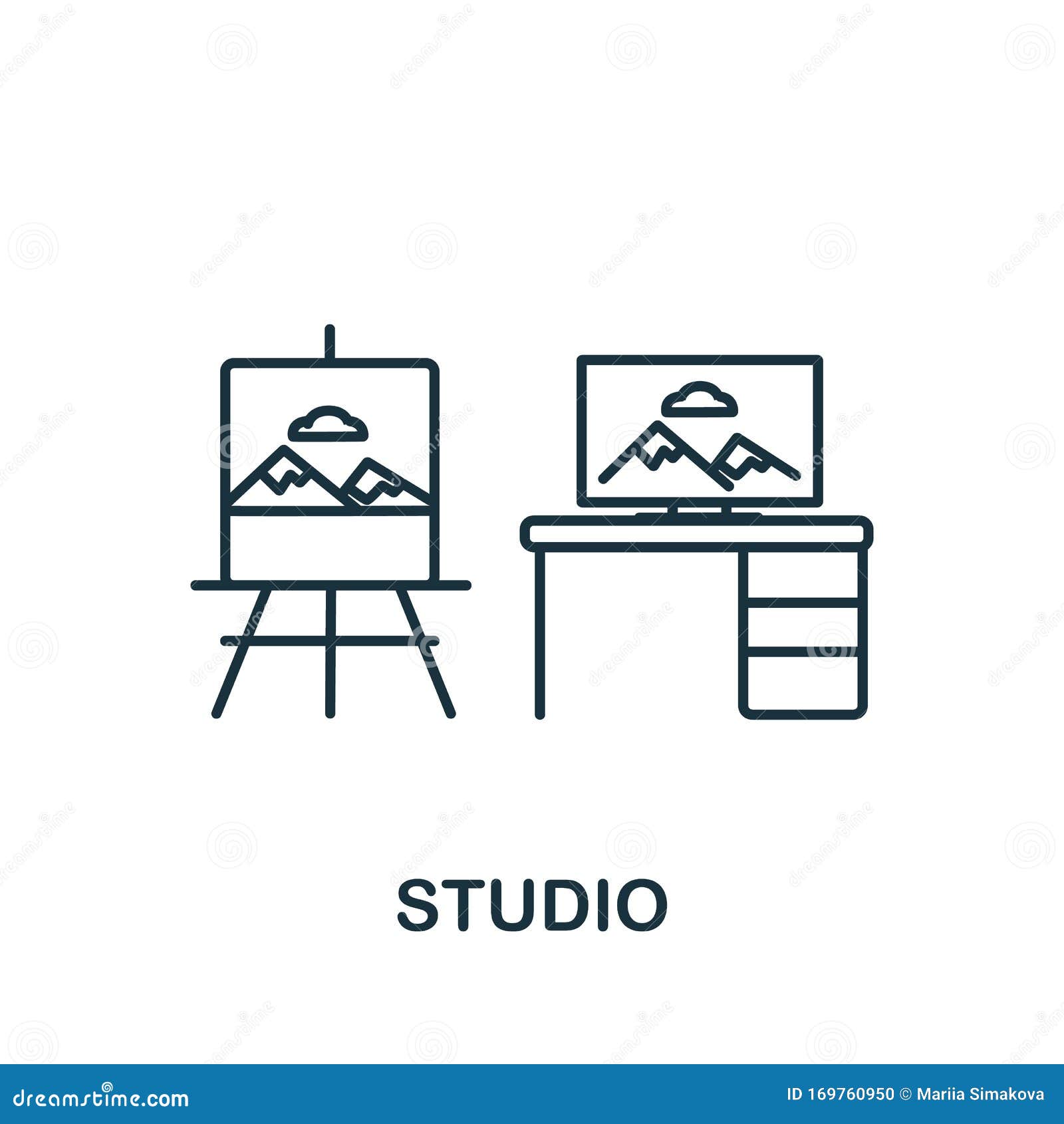 Studio Icon. Simple Line Element Studio Symbol for Templates, Web ...