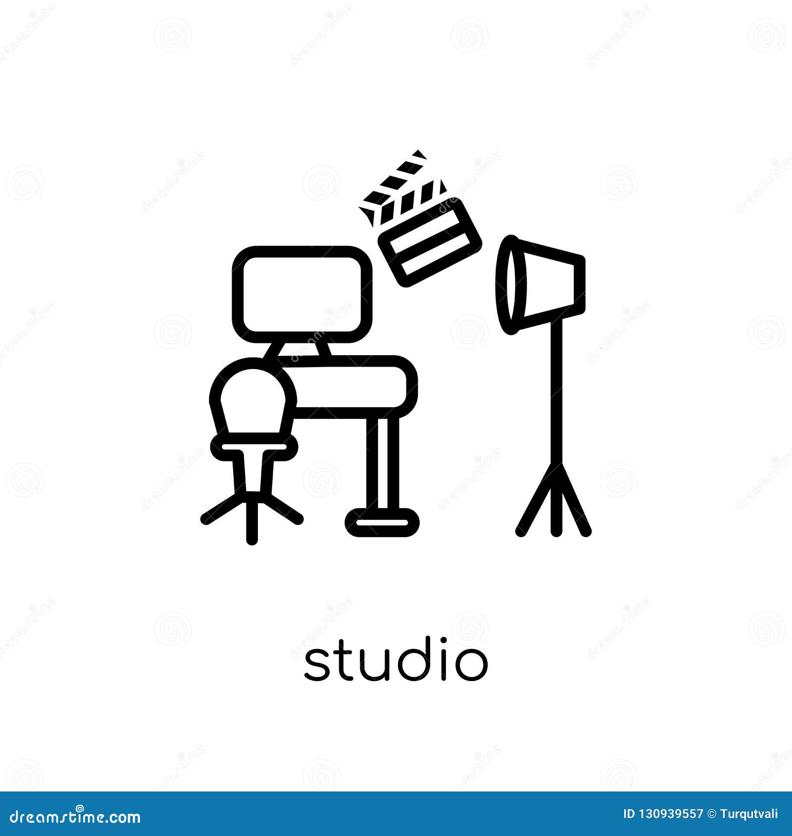 Studio Icon. Trendy Modern Flat Linear Vector Studio Icon on White ...
