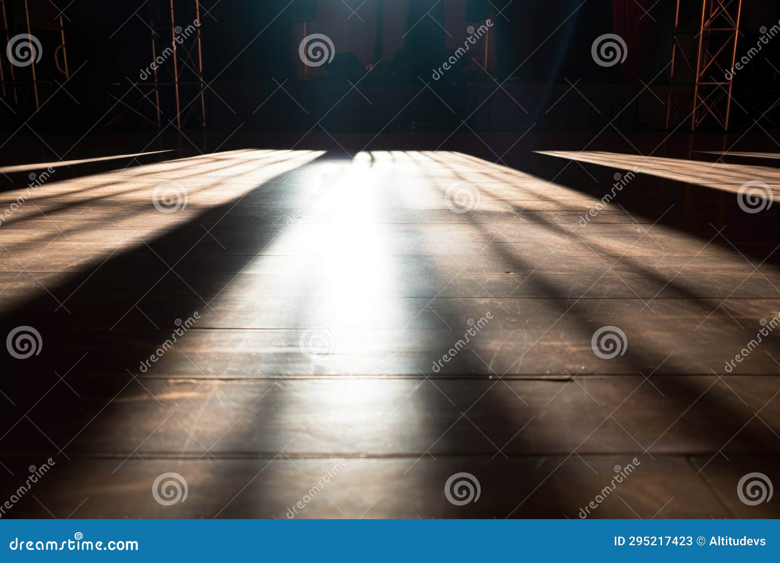 Studio Light Casting Shadows on an Empty Dance Floor Stock Illustration ...