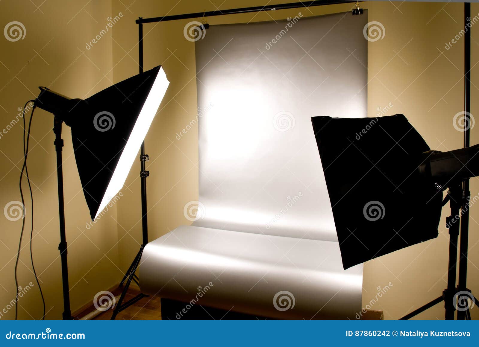 Studio Lighting with Background Stock Photo - Image of soft, spare ...