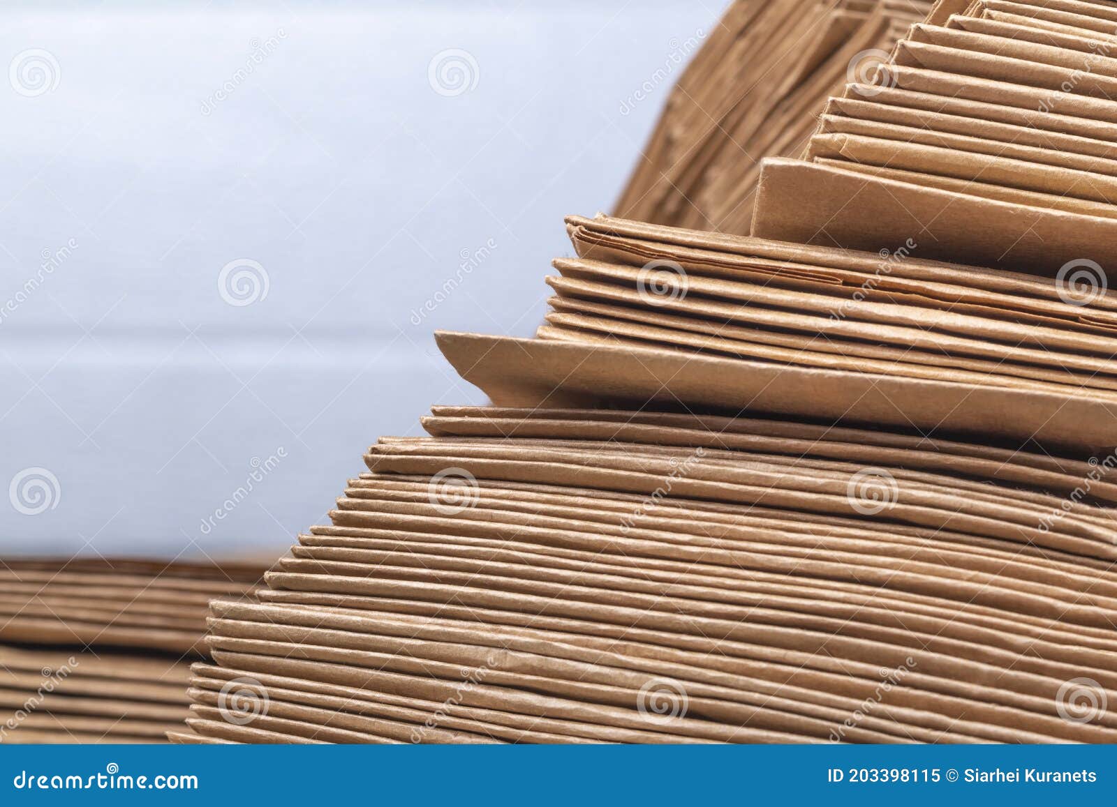 Studio Lighting. Close-up Side View of a Huge Stack of Recycled Paper ...
