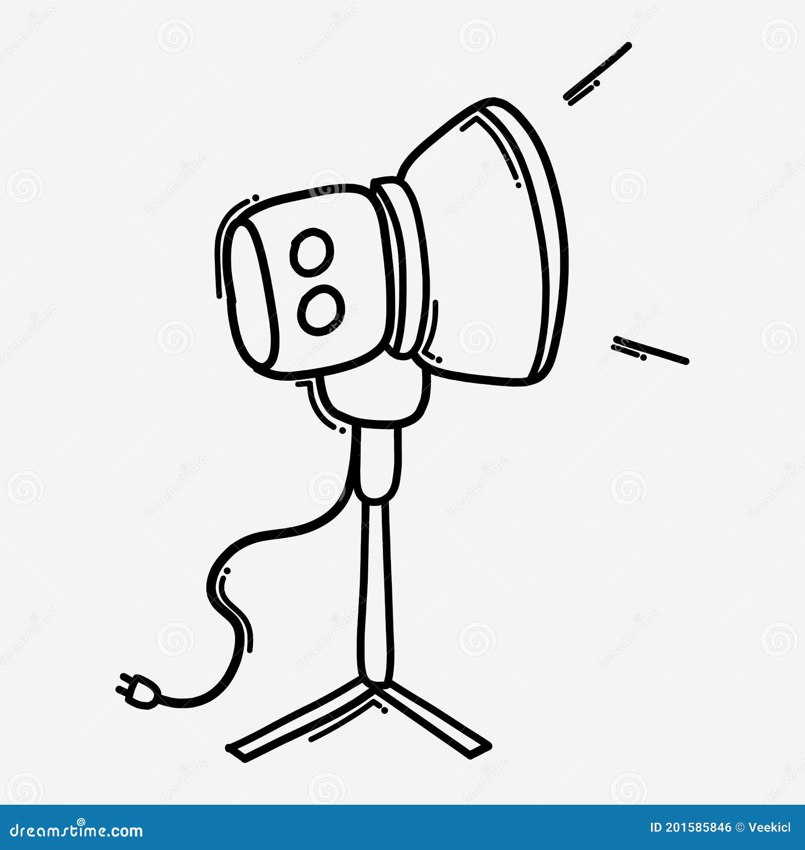 Studio Lighting Doodle Vector Icon. Drawing Sketch Illustration Hand ...