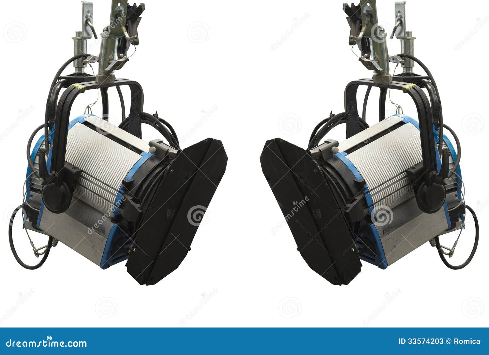 Studio Lighting Stage Equipment Isolated Over White Stock Image - Image ...