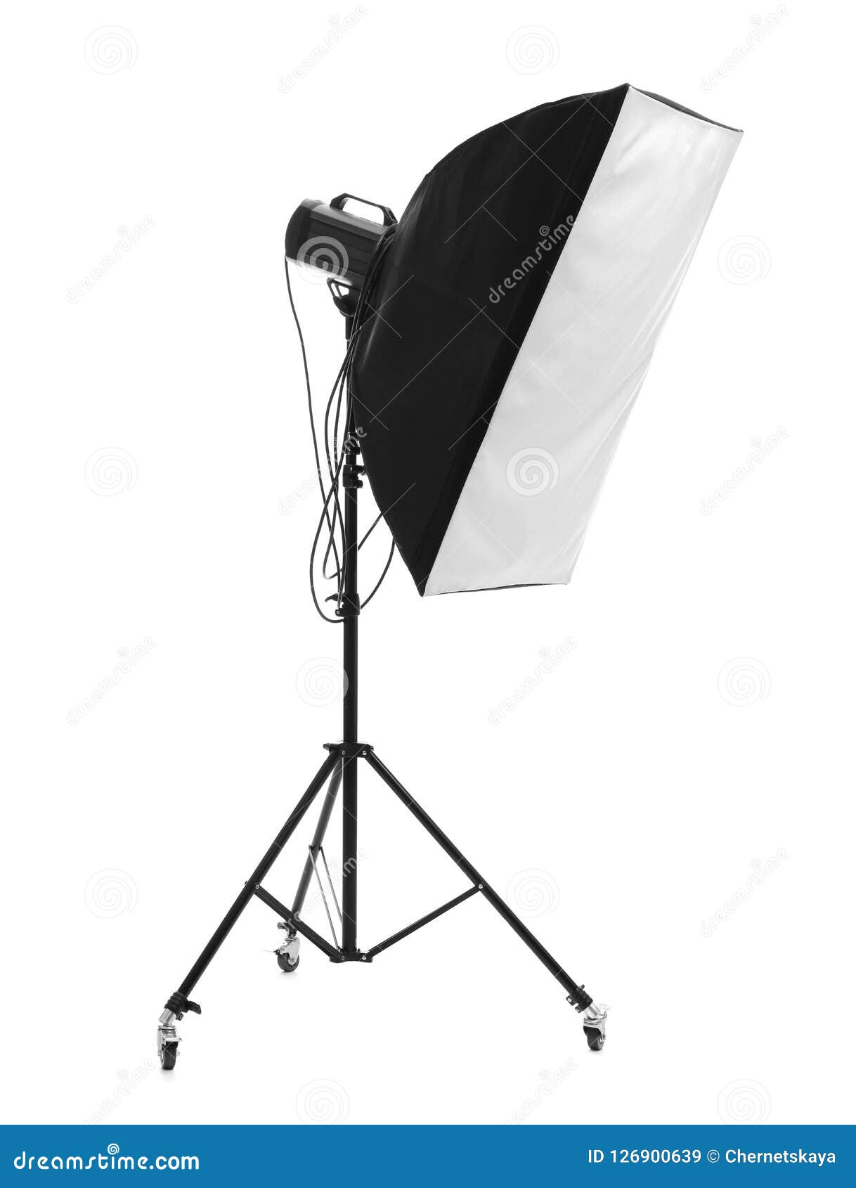 Studio Lighting on White Background Stock Image - Image of softbox ...