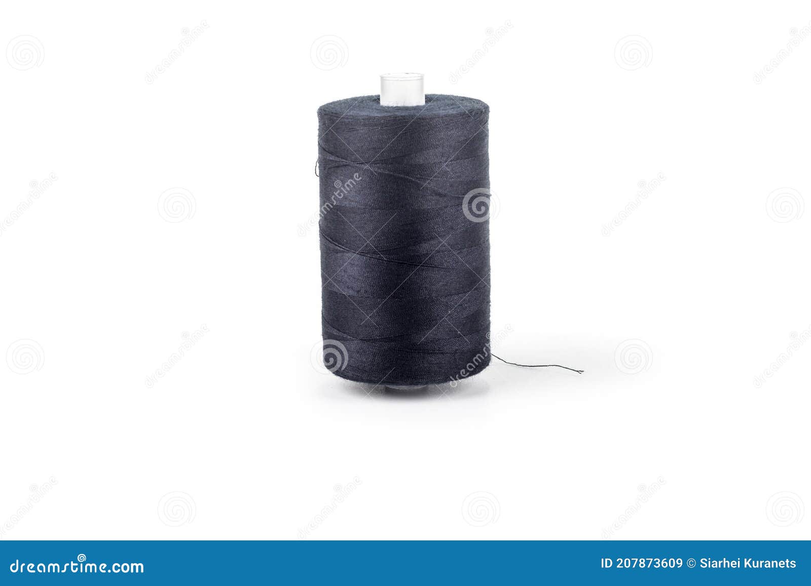 Studio Lighting. on a White Background, a Spool of Black Thread Stock ...