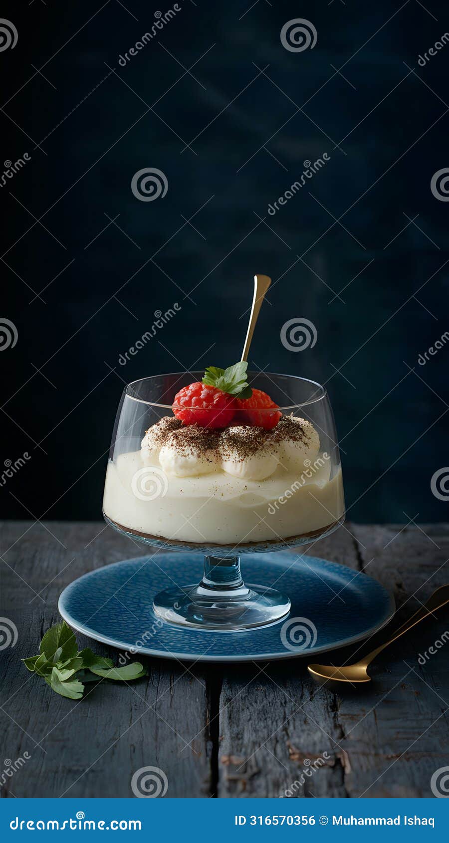 Studio Lit Pudding, Creamy and Delectable Dessert Presented Elegantly ...