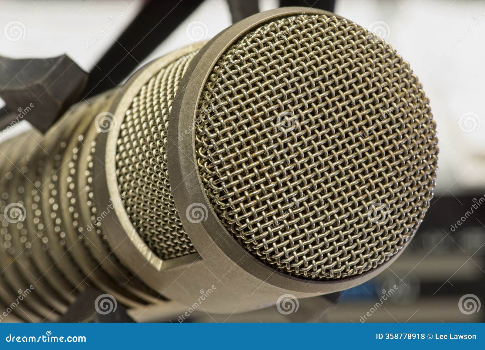 Studio mic in a close up stock photo. Image of metallic - 358778918