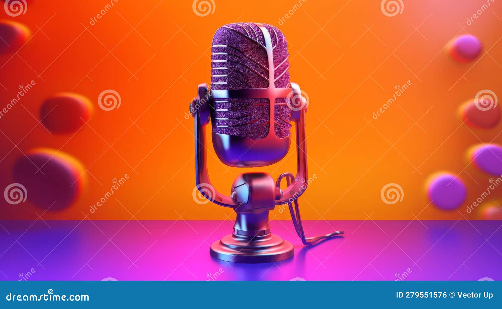 Studio Microphone on Cell Phone. Generative AI Stock Illustration ...