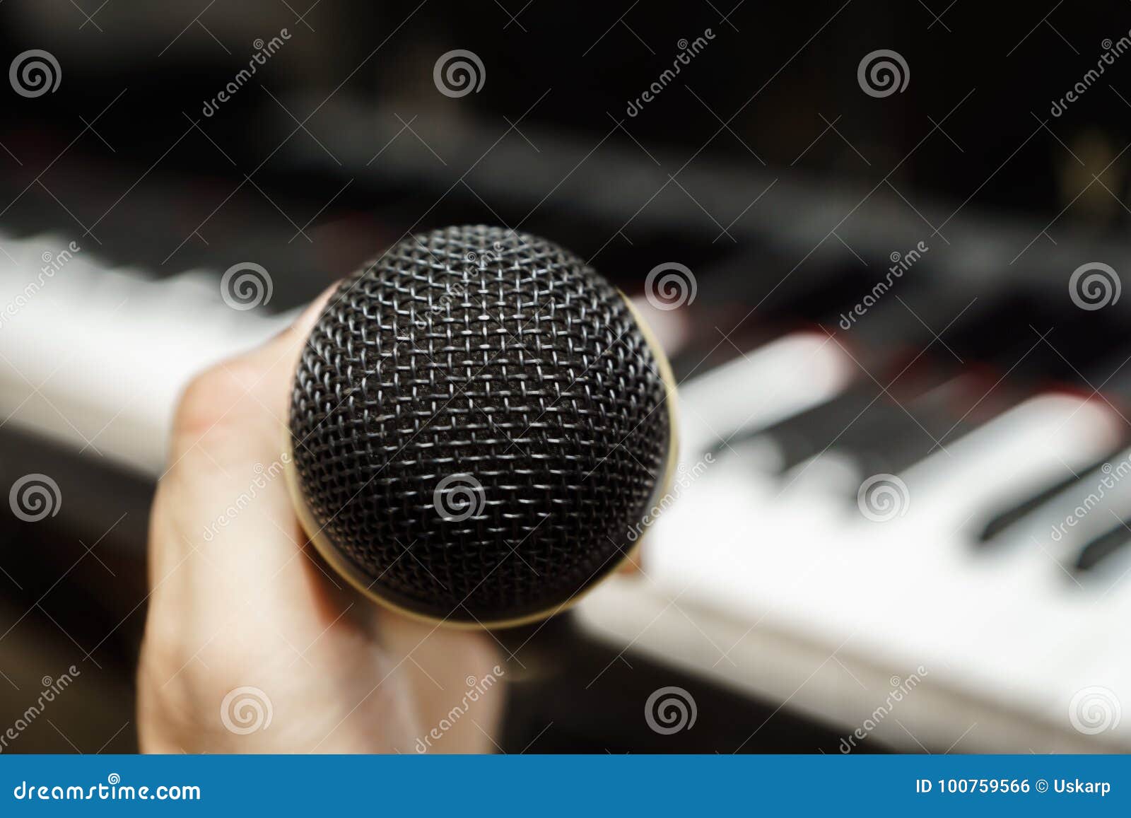 Studio microphone close up stock photo. Image of dream - 100759566