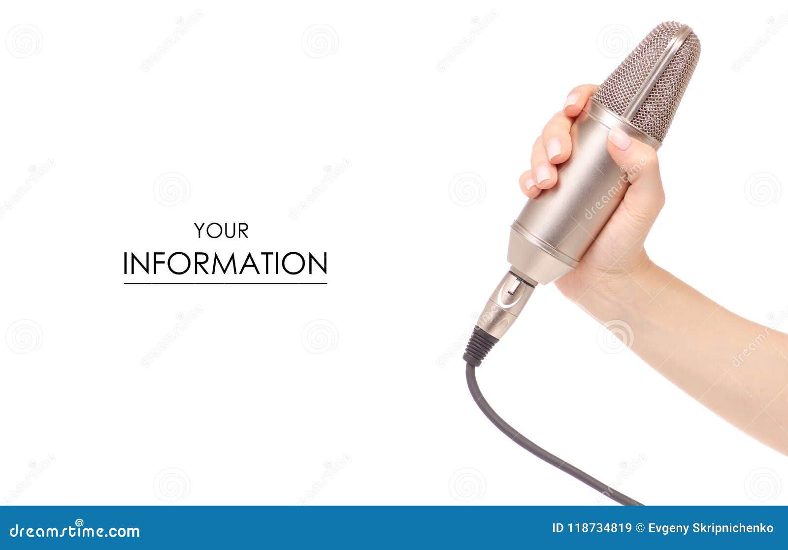 Studio Microphone in Hand Pattern Stock Image - Image of male, party ...