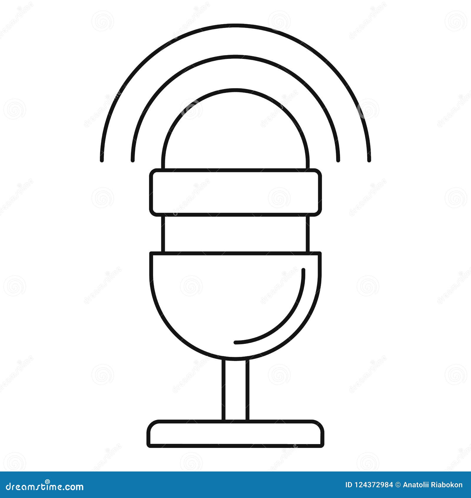 Studio Microphone Icon, Outline Style Stock Illustration - Illustration ...