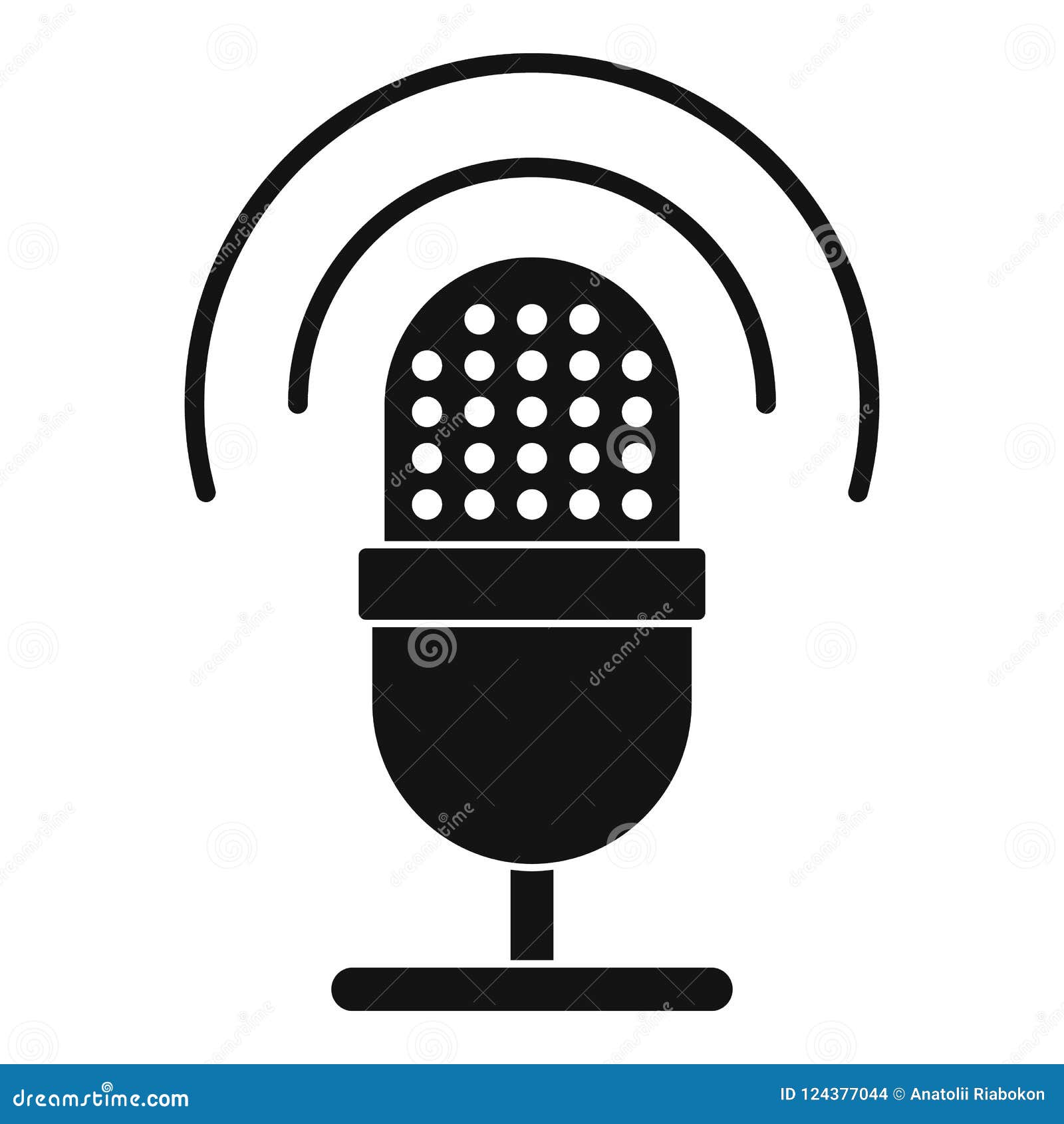 Studio Microphone Icon, Simple Style Stock Illustration - Illustration ...