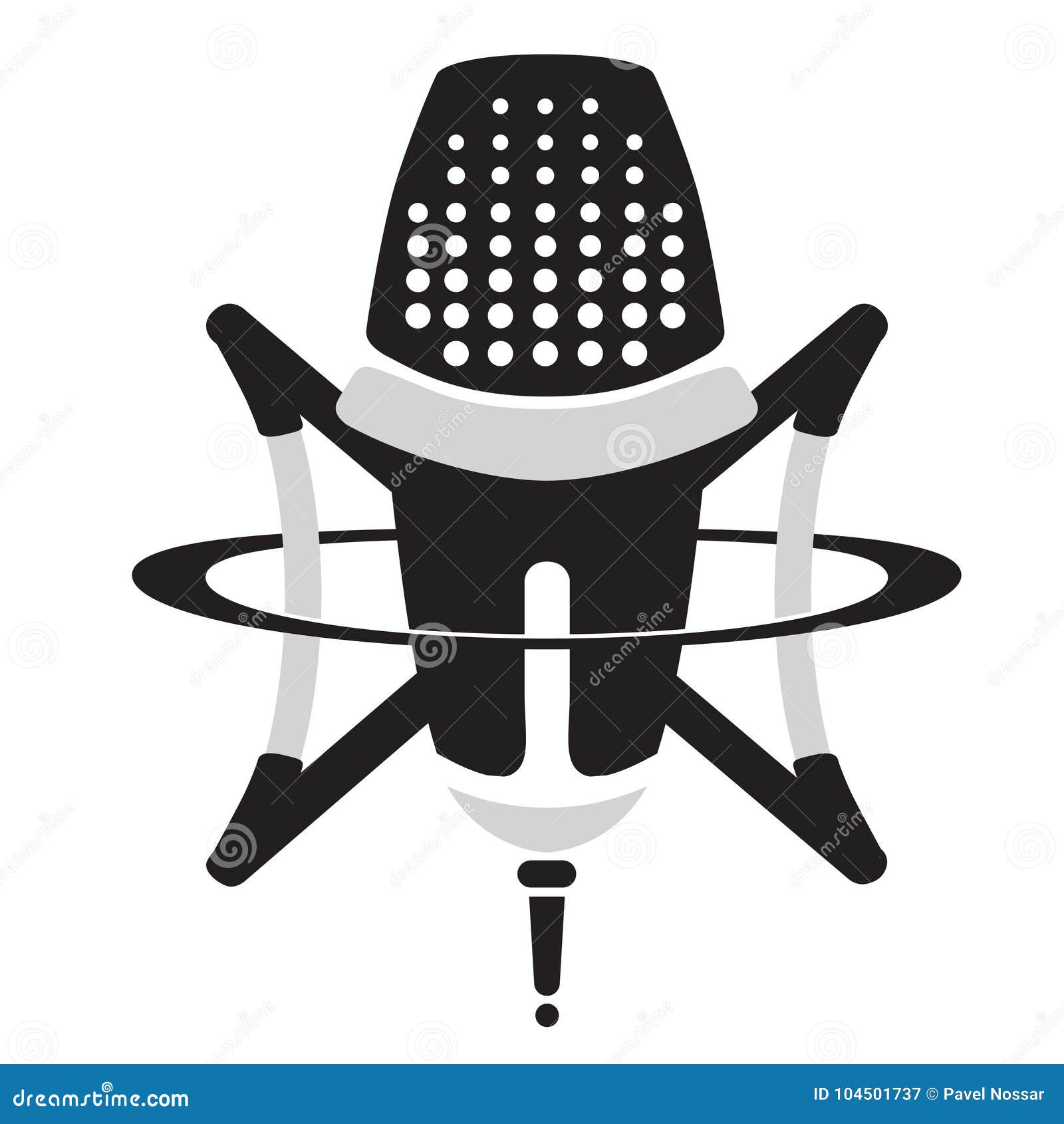 Studio microphone icon stock vector. Illustration of render - 104501737