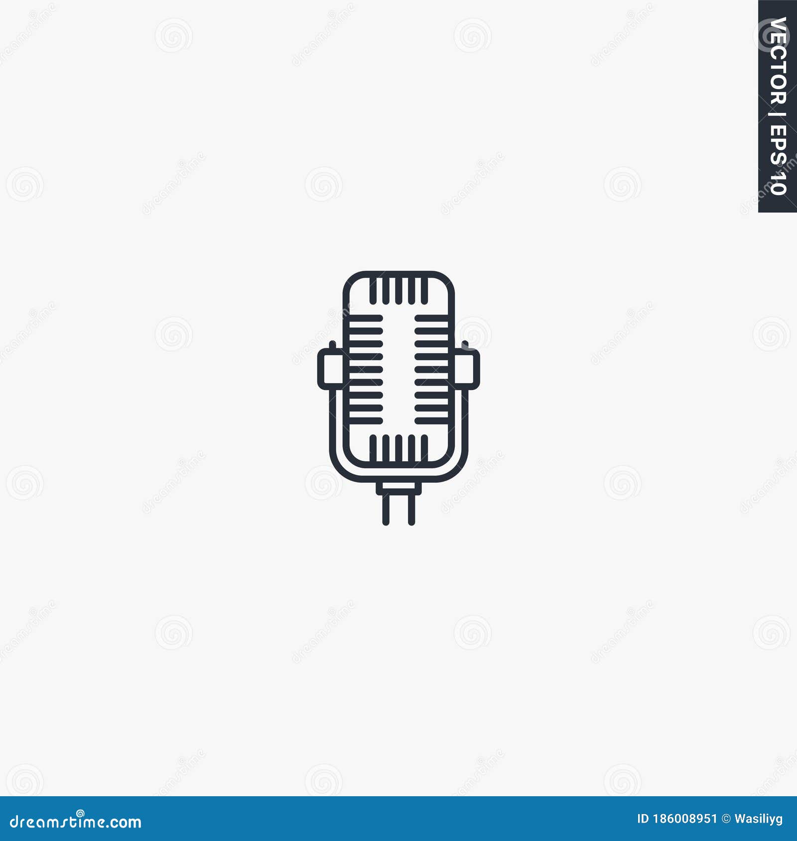 Studio Microphone, Linear Style Sign for Mobile Concept and Web Design ...