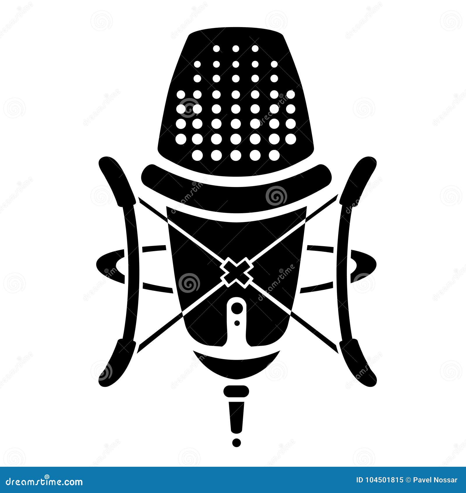 Studio microphone logo stock vector. Illustration of singing - 104501815