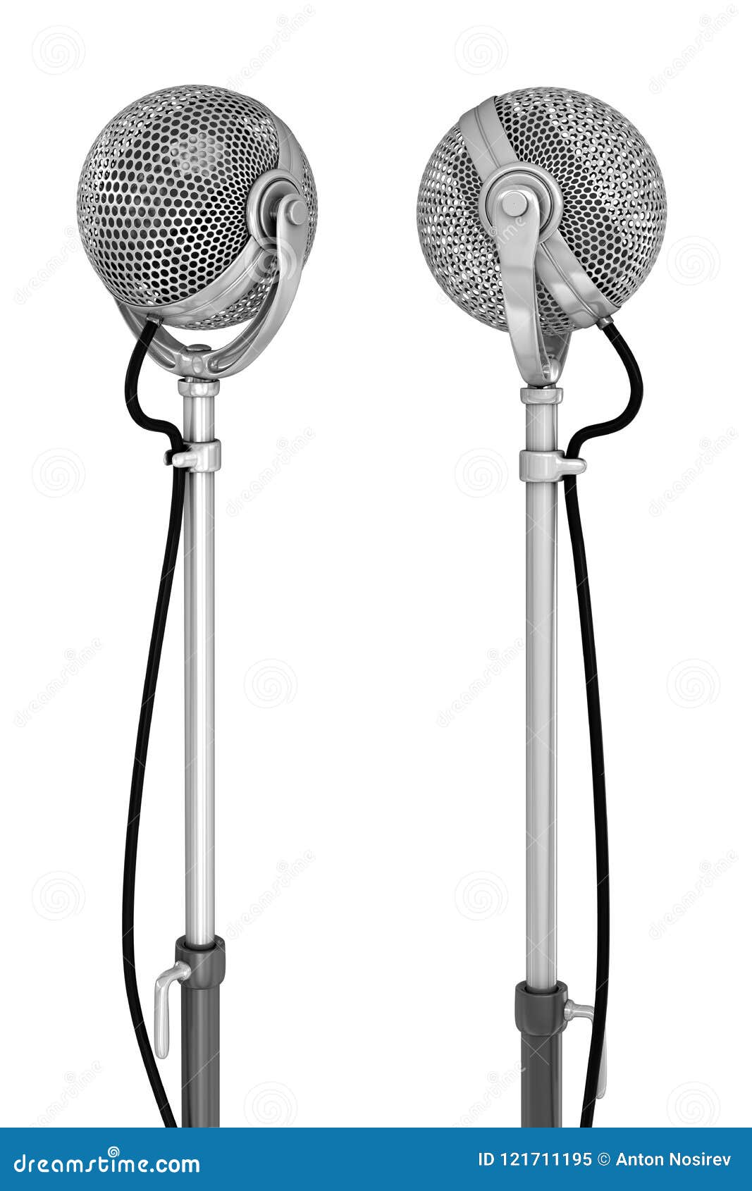 Studio Microphone on the Rack Stock Illustration - Illustration of ...